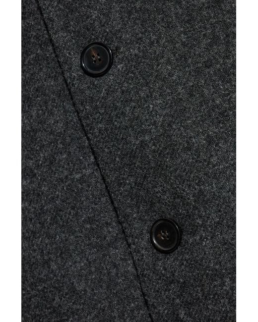 Maison Margiela Coat With Woolen Trim in Black | Lyst UK