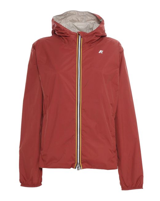K-Way Lily Plus.2 Double Short Down Jacket in Red | Lyst