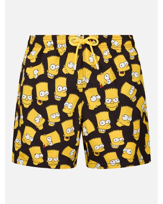 Mc2 Saint Barth Mid-Length Gustavia Swim-Shorts With Bart Simpson Print ...