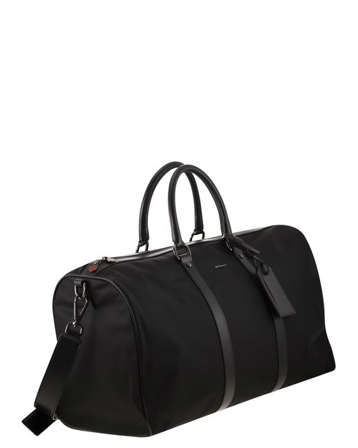 Kiton Duffel Bag With Leather Inserts in Black for Men | Lyst