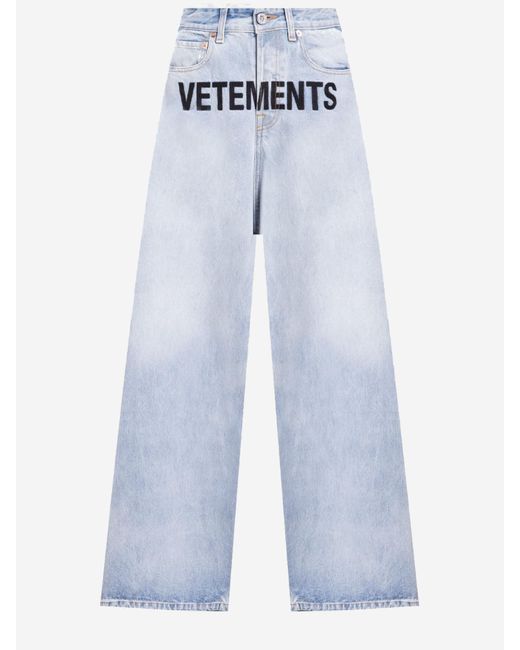 Vetements Cotton Jeans With Logo in Blue | Lyst UK