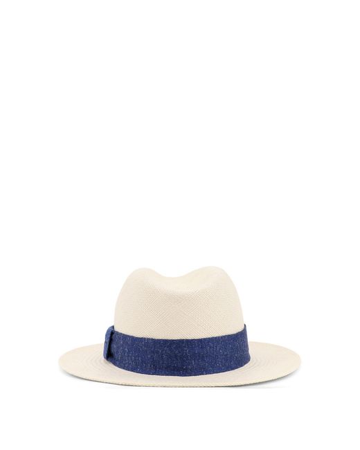Kiton Panama Straw Hat in Blue for Men | Lyst UK