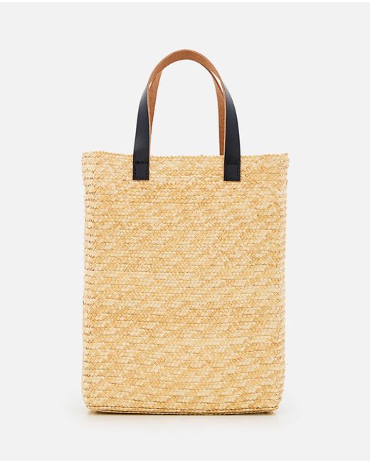 Plan C Straw Medium Shopper in Black | Lyst