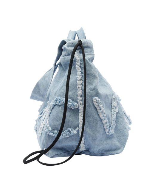 Vic Matié Penelope Denim Logo Backpack Bag in Blue | Lyst