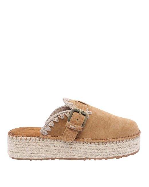 Mou Jute Suede Clog in Brown | Lyst
