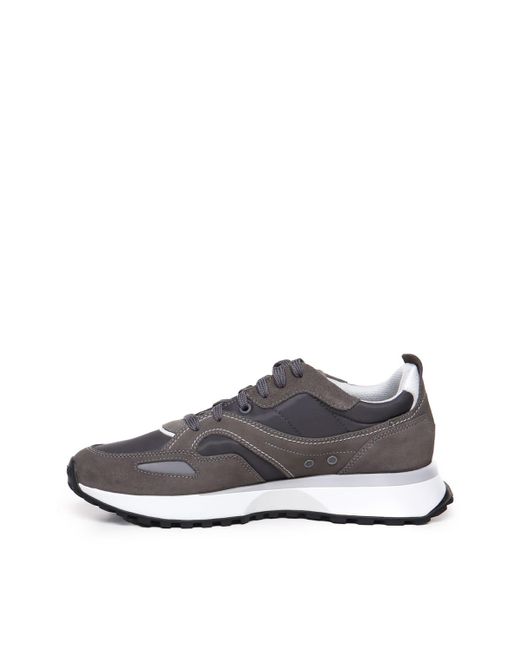 BOSS Mixed Materials Sneakers With Suede And Branded Trim in Gray for ...