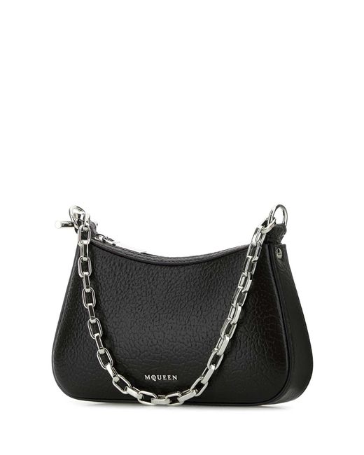 Alexander McQueen Leather Mini T-Bar Handbag in Black | Lyst UK