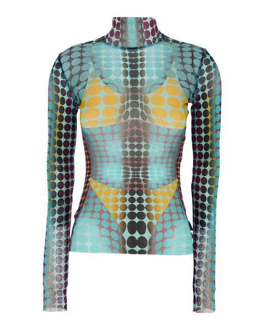Jean Paul Gaultier Re-Edition High Neck With Long Sleeves in Blue | Lyst UK