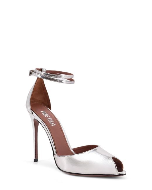 Paris Texas Laminated Leather Vera Sandals in White | Lyst UK