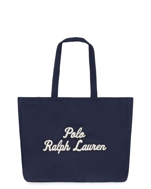 Polo Ralph Lauren Canvas Tote Bag in Blue | Lyst
