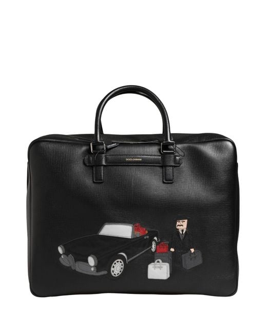 Dolce & Gabbana Car Applique Leather Weekender Borse Bag Calf Accessory ...