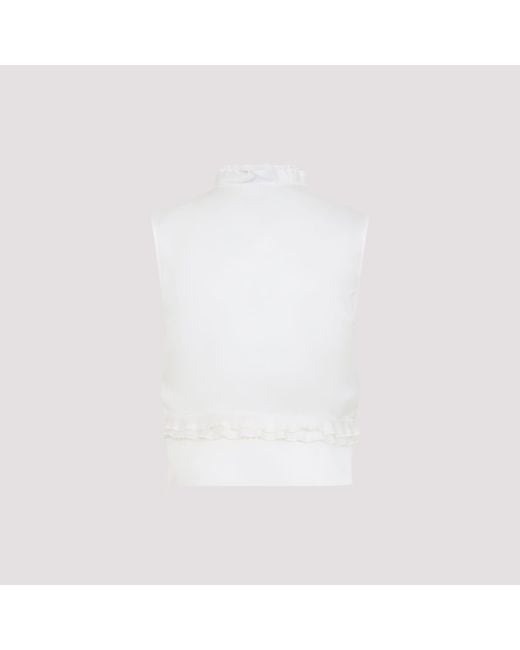 Alberta Ferretti Triple Organza Top in White | Lyst UK