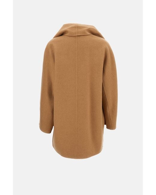 Max Mara Cardigan Camel Coat in Brown | Lyst UK