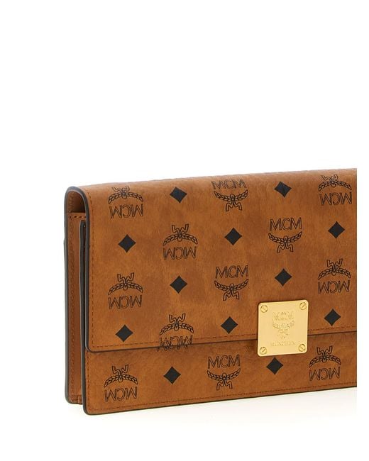 MCM Aren Wallet On Chain in Brown | Lyst