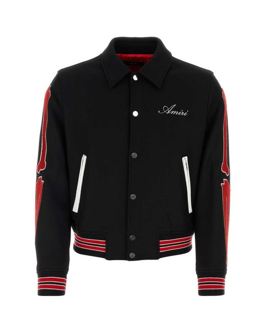 Amiri Wool Blend Bomber Jacket in Black for Men | Lyst UK