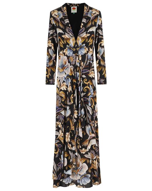 FARM Rio Snake Garden Maxi Dress in Black | Lyst UK