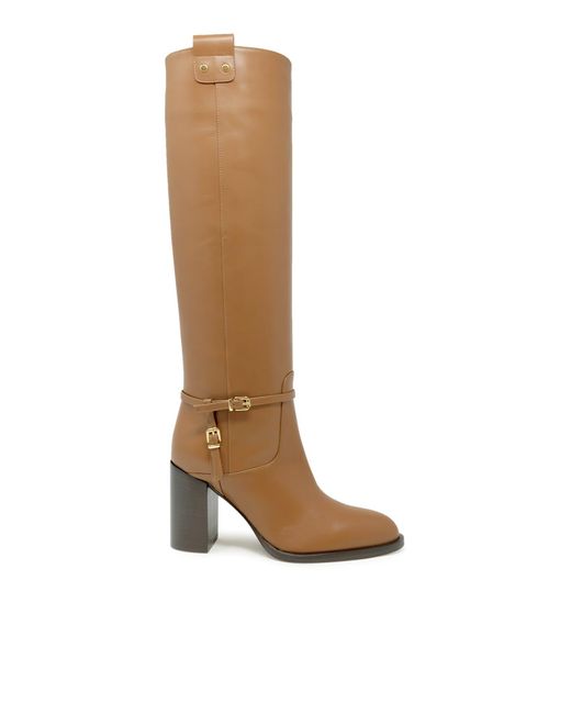Lella Baldi Camel Leather Boots in White | Lyst