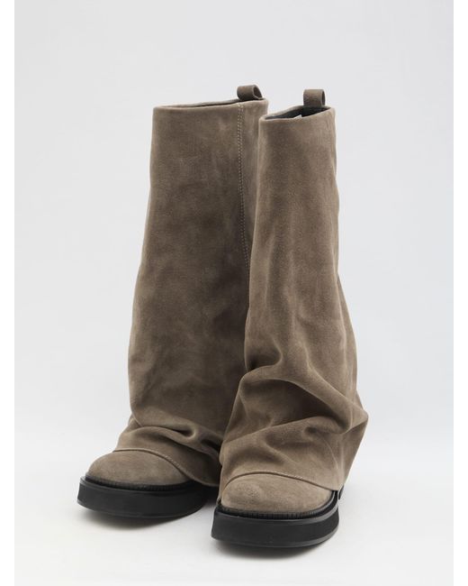 The Attico Robin Combat Boot in Gray | Lyst