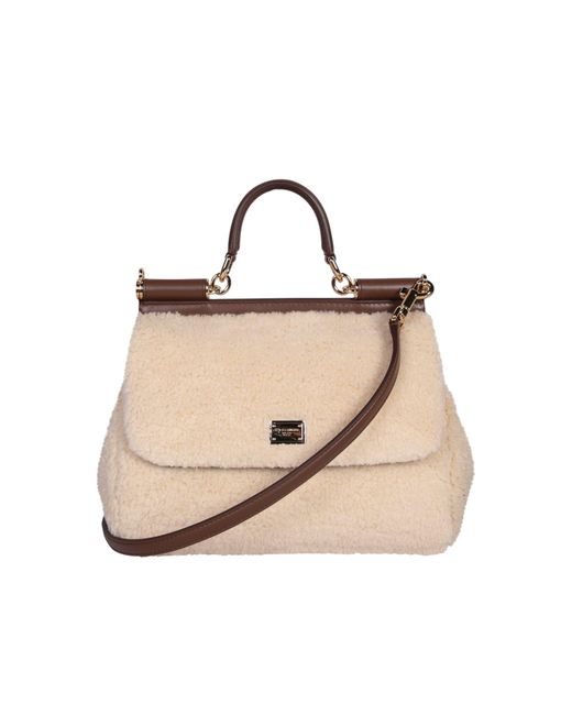 Dolce & Gabbana Sicily Medium Bag Brown in Natural | Lyst