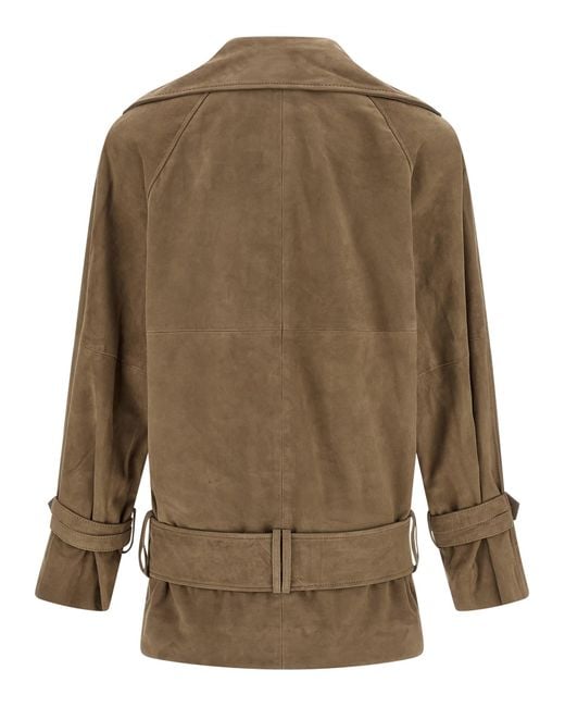 ROTATE BIRGER CHRISTENSEN Suede Jacket in Green | Lyst UK