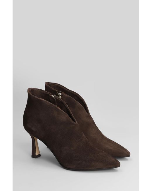 Julie Dee High Heels Ankle Boots in Brown | Lyst UK