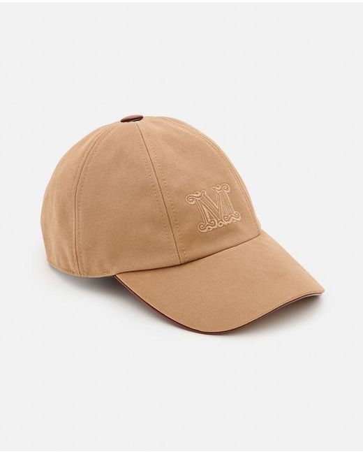 Max Mara Light Logo Baseball Hat in Natural | Lyst