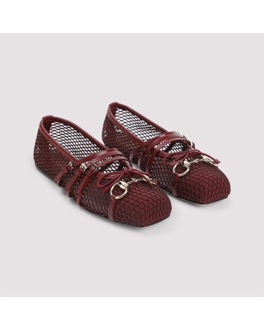 Gucci Mesh Ballerina in Red | Lyst UK