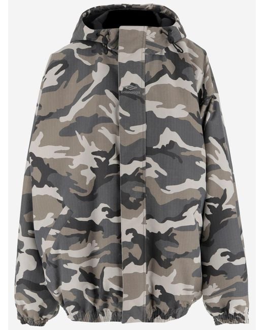Balenciaga Ski Jacket With Camo Pattern in Gray for Men | Lyst
