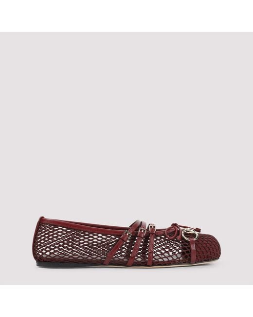 Gucci Mesh Ballerina in Red | Lyst UK