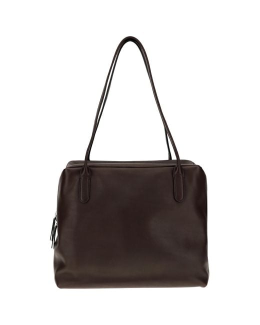 The Row Henri Shoulder Bag in Brown | Lyst
