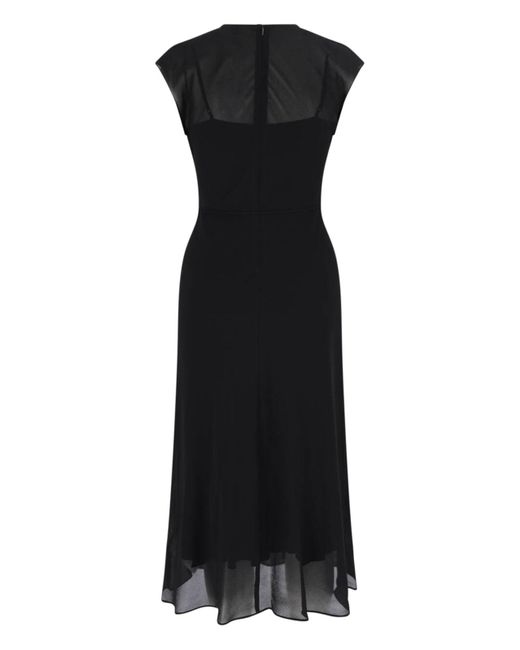 Calvin Klein Semi-Transparent Midi Dress in Black | Lyst UK