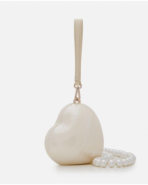 Simone Rocha Pearl Micro Heart Crossbody Bag in White | Lyst