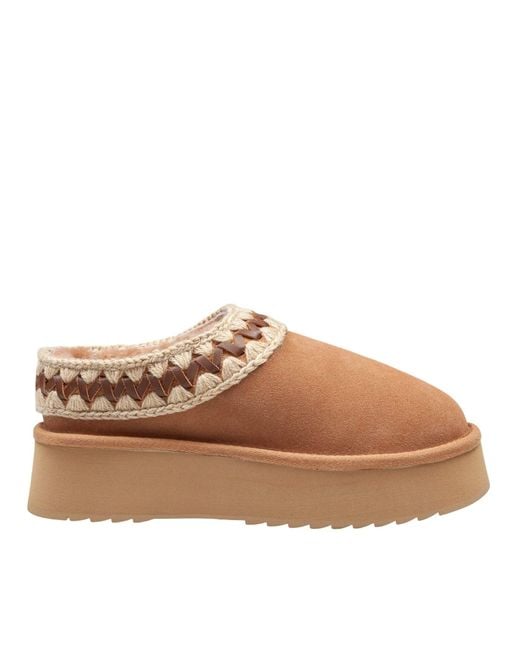 Mou Suede Platform Clog, Savannah in Brown | Lyst