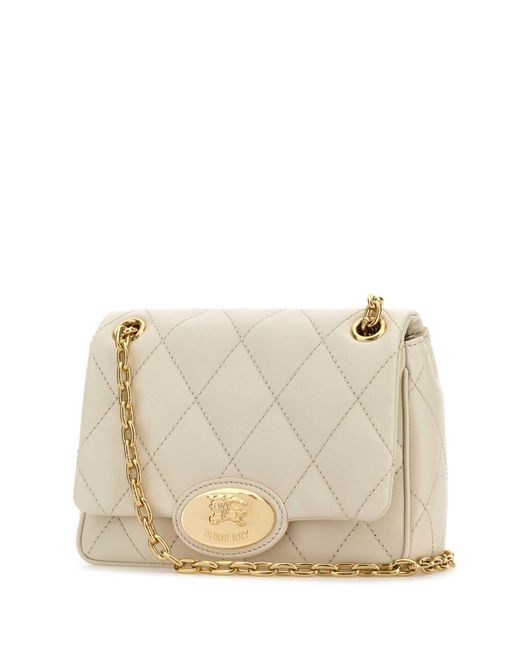 Burberry Ivory Leather Small Strand Shoulder Bag in Natural | Lyst