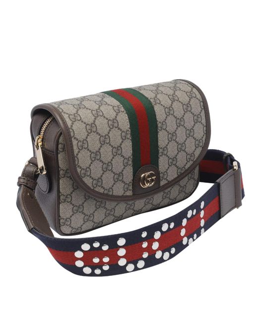 Gucci Small Gg Ophidia Shoulder Bag in Gray | Lyst