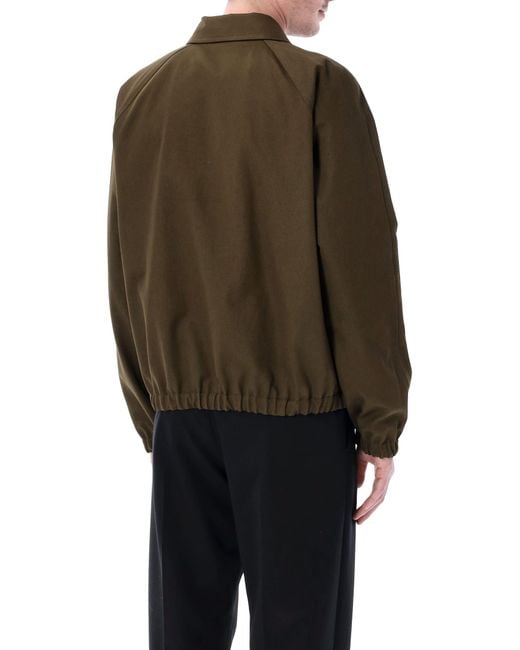 Valentino Garavani Giubbino Vgold Cotton Gabardine in Brown for Men ...