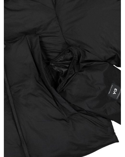 Y-3 Nylon Short Down Jacket in Black for Men | Lyst UK