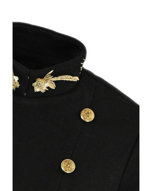 Polo Ralph Lauren Double-breasted Military Jacket in Black | Lyst