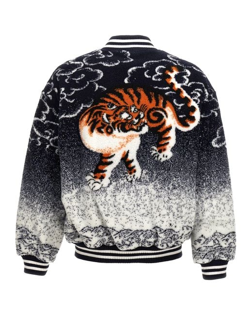 KENZO ' Cloud Tiger' Bomber Jacket in Blue for Men | Lyst UK