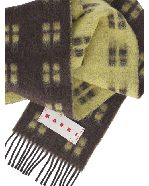 Marni Reversible Logo Scarf in Black for Men | Lyst UK