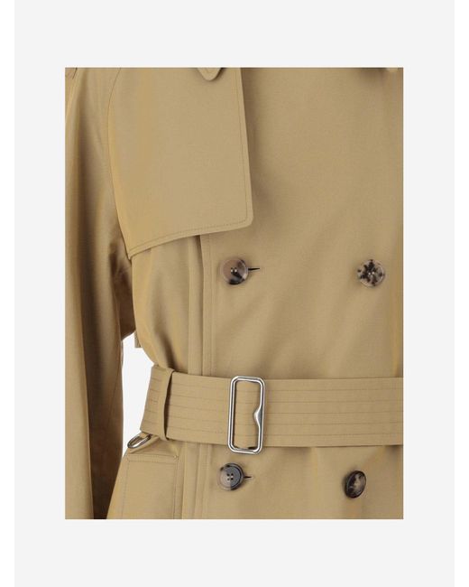 Burberry Cotton Gabardine Trench Coat in Natural | Lyst