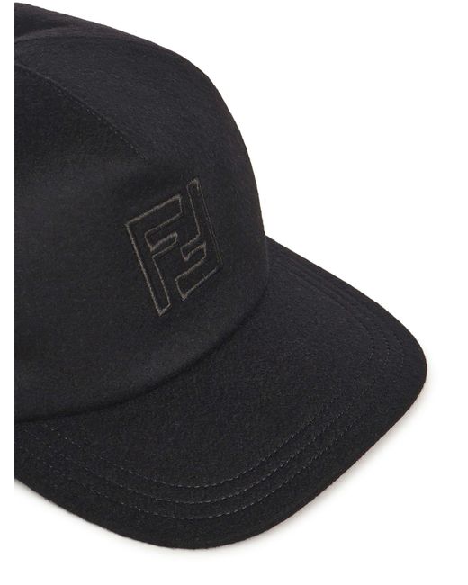 Fendi Wool And Cashmere Baseball Cap in Black for Men | Lyst