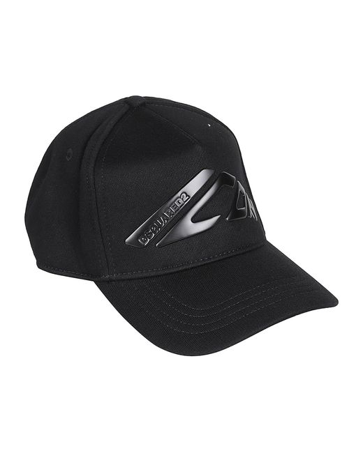 DSquared² Logo Embossed Cap in Black for Men | Lyst