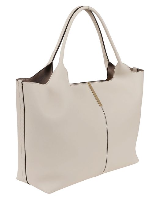 Tod's Top Lock Triangle Tote in White | Lyst