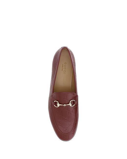 Gucci Logoed Loafers in Red | Lyst