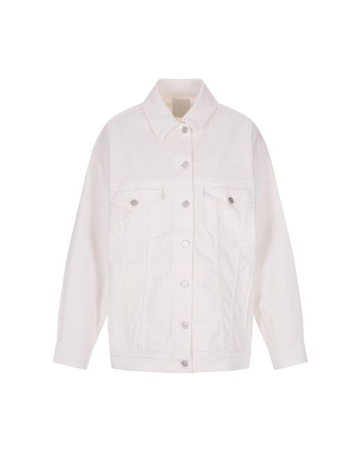 Givenchy Stone Denim Oversize Jacket in White | Lyst Givenchy Stone Denim Oversize Jacket in White | Lyst