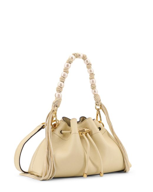 Jimmy Choo Cinch Small Leather Crossbody Bag in Natural | Lyst