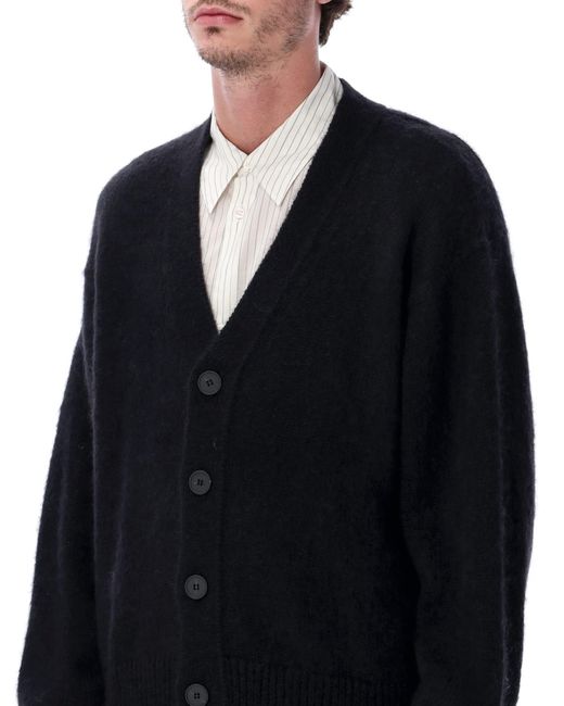 Studio Nicholson Trey Superkid Mohair Cardigan in Black for Men | Lyst
