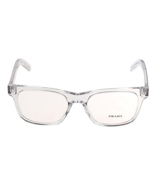 Prada Clear Frame Glasses in Natural for Men | Lyst UK
