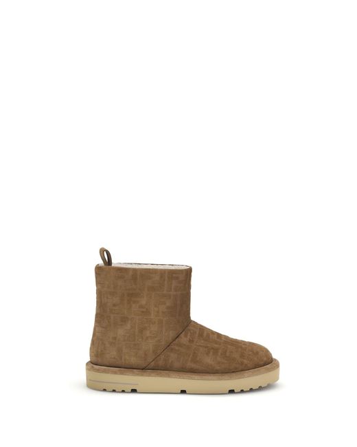 Fendi Suede Leather Ankle Boots With Embossed Ff Motif for Men | Lyst